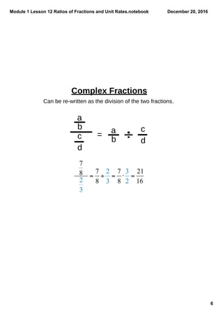 Module 1 lesson 12 ratios of fractions and unit rates | PDF
