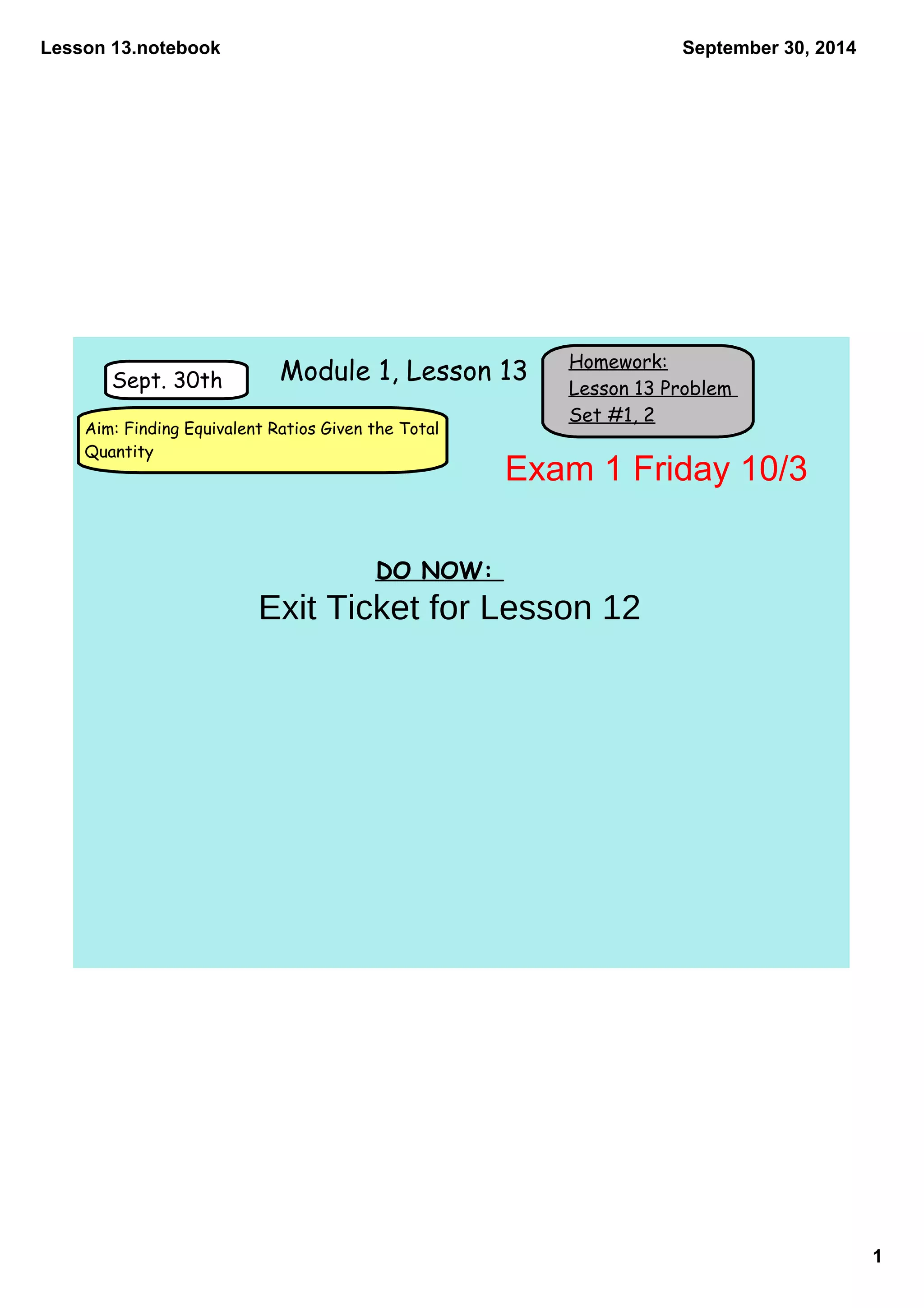 Module 1 lesson 13 | PDF