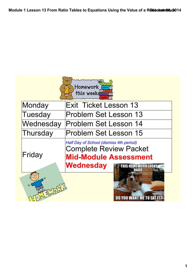 Module 1 lesson 13 | PDF