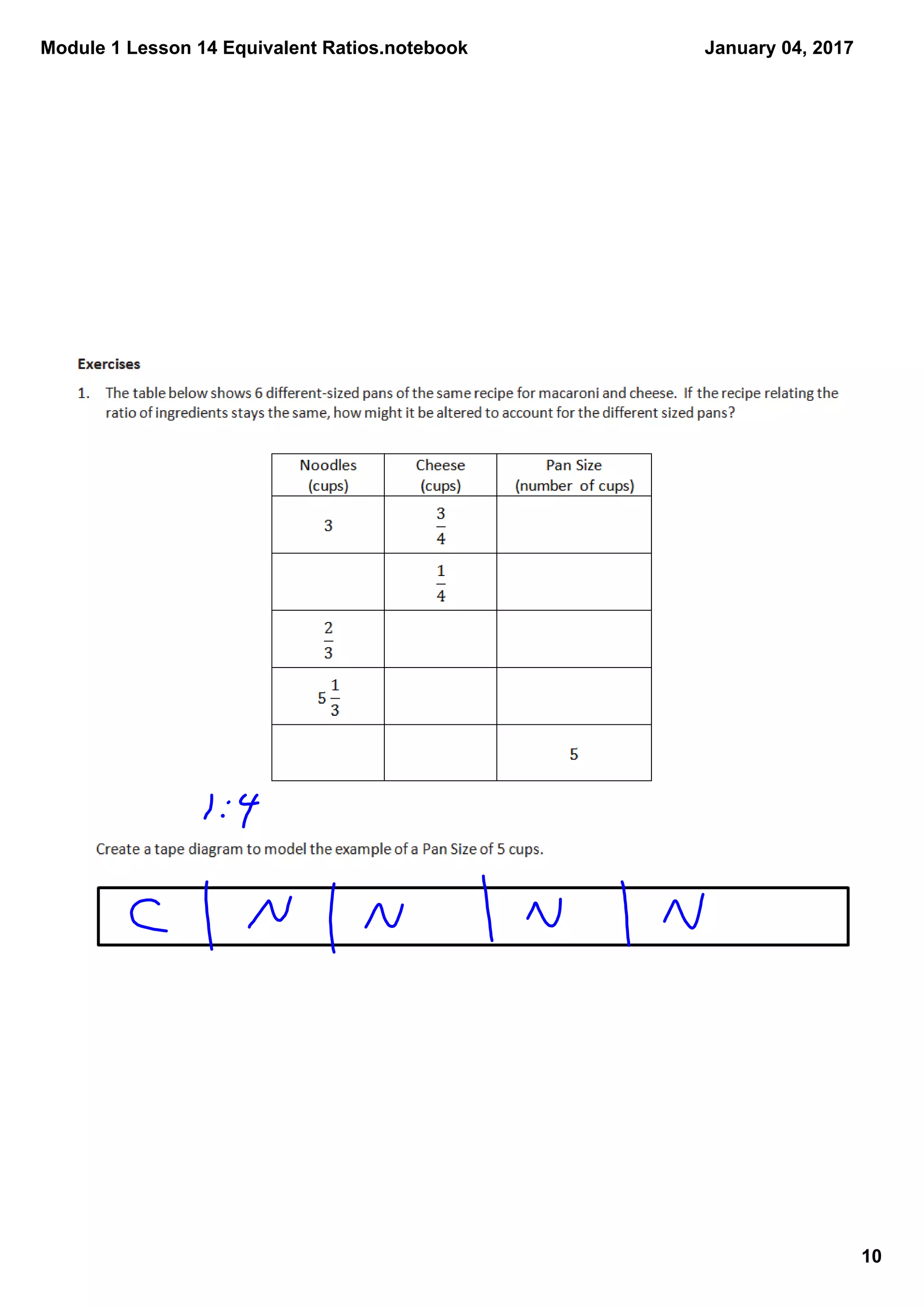 Module 1 lesson 14 equivalent ratios | PDF