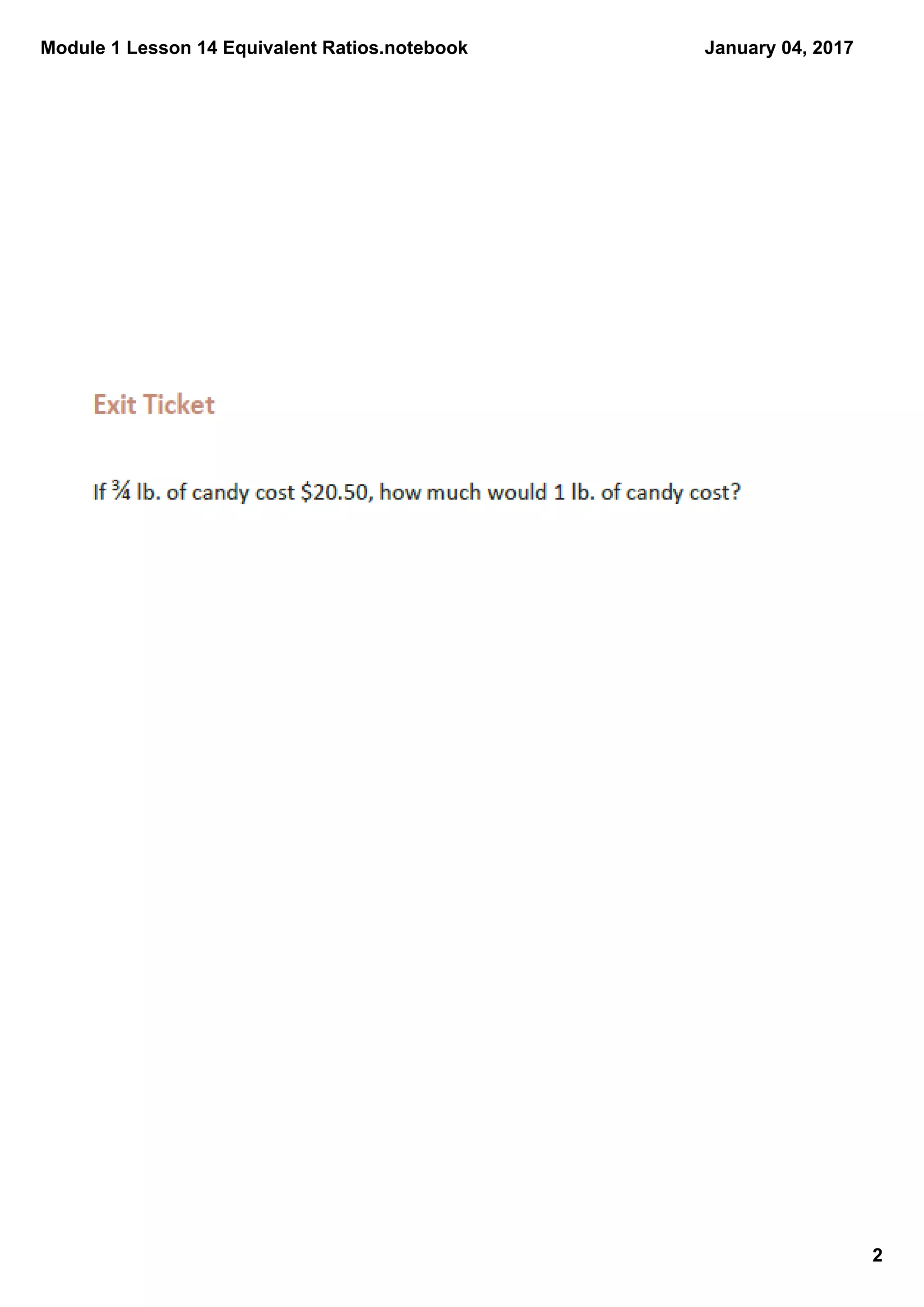 Module 1 lesson 14 equivalent ratios | PDF