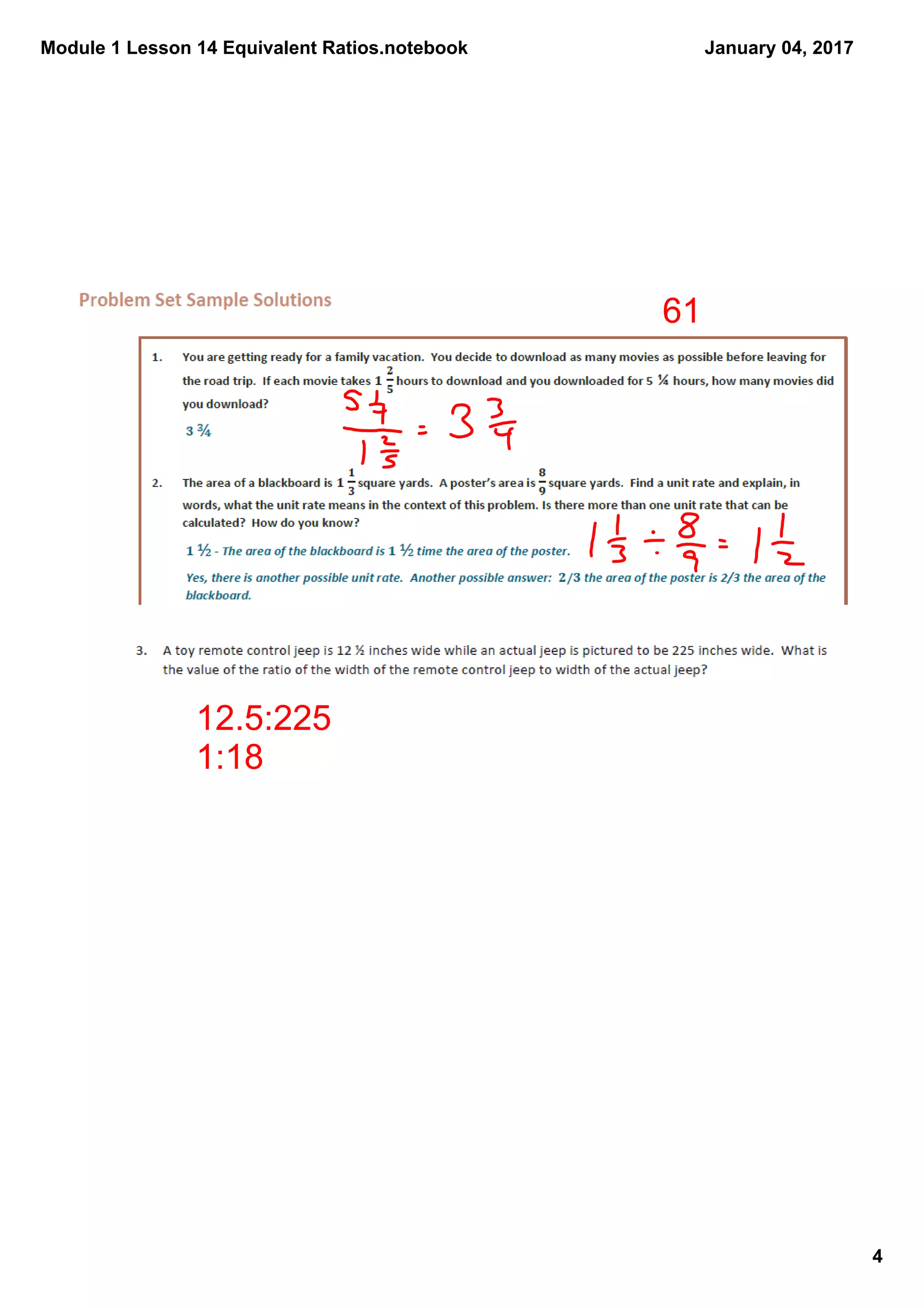Module 1 lesson 14 equivalent ratios | PDF