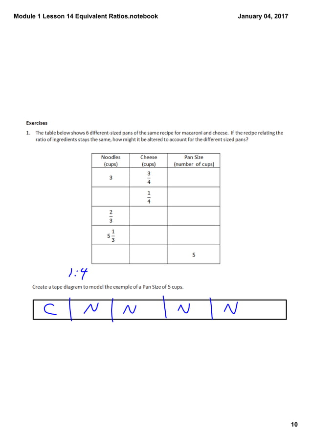 Module 1 lesson 14 equivalent ratios | PDF
