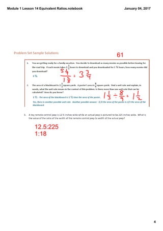 Module 1 lesson 14 equivalent ratios | PDF