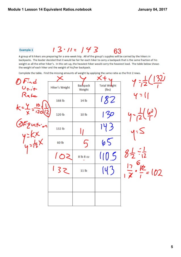 Module 1 lesson 14 equivalent ratios | PDF