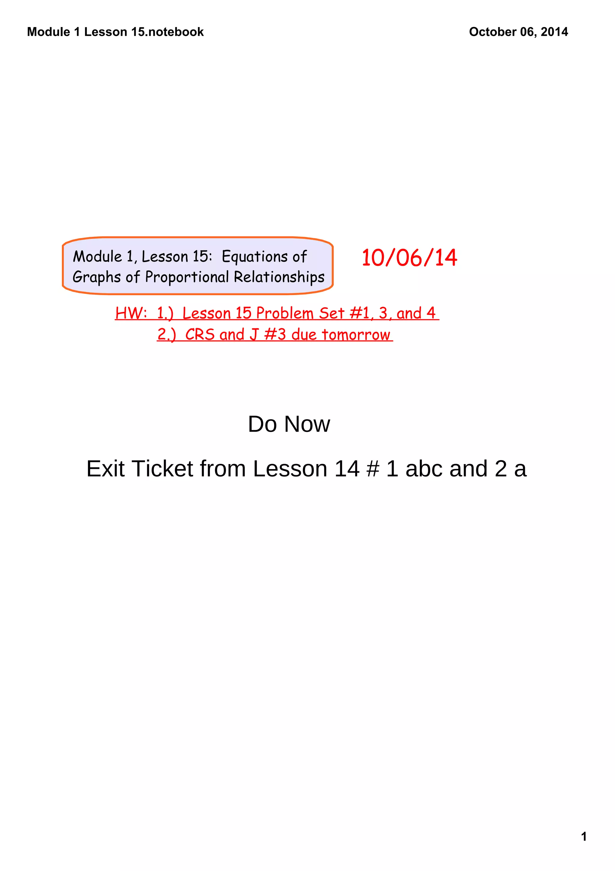 Module 1 lesson 15 | PDF
