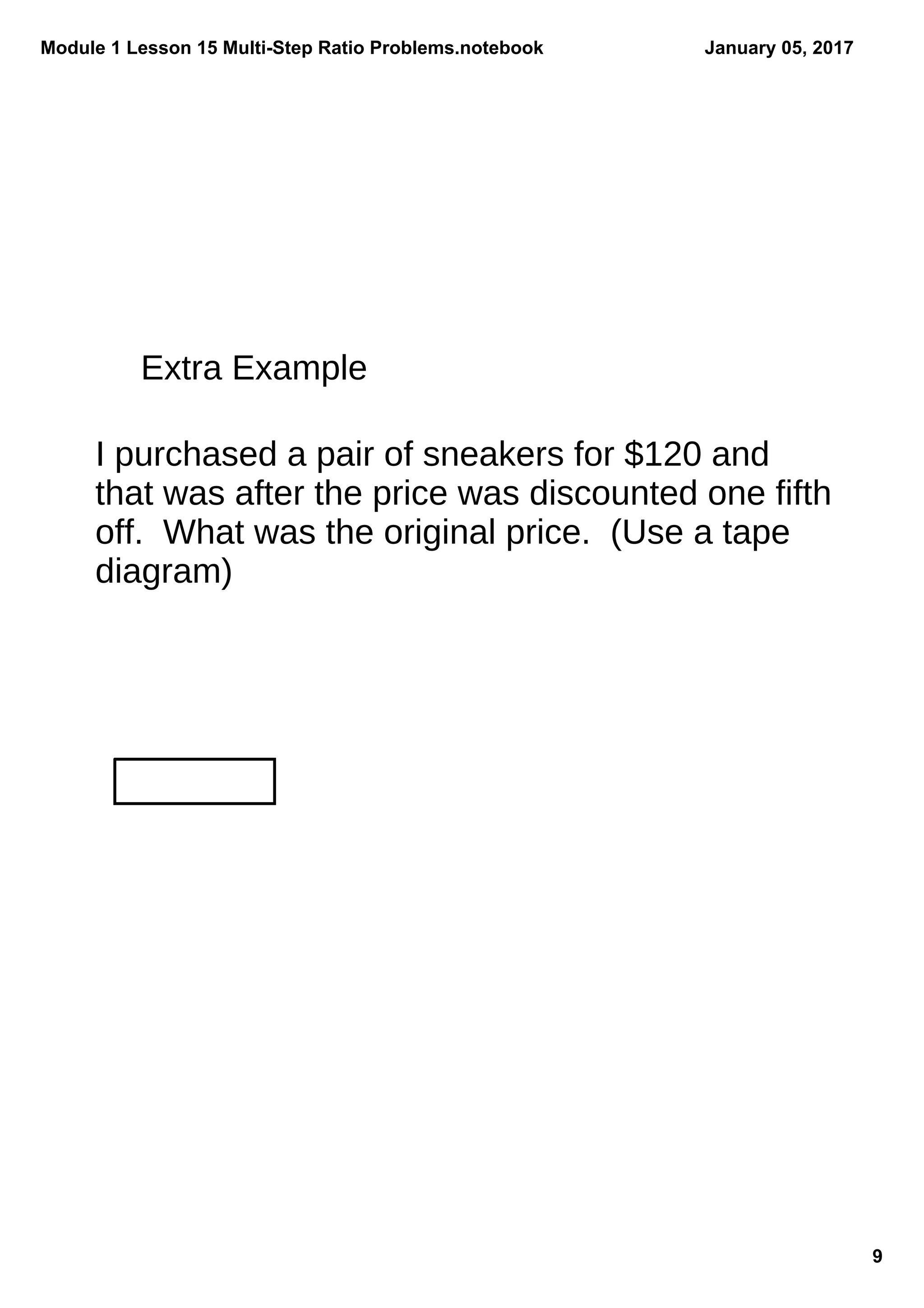 Module 1 lesson 15 multi step ratio problems | PDF