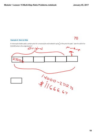 Module 1 lesson 15 multi step ratio problems | PDF