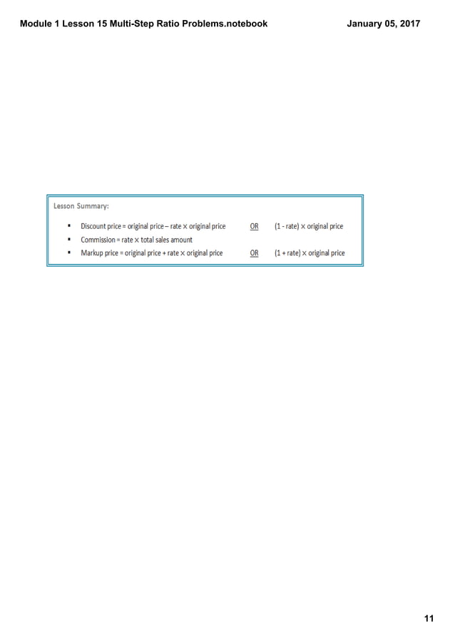 Module 1 lesson 15 multi step ratio problems | PDF | Homework and Study ...
