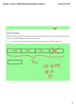 Module 1 lesson 15 multi step ratio problems | PDF