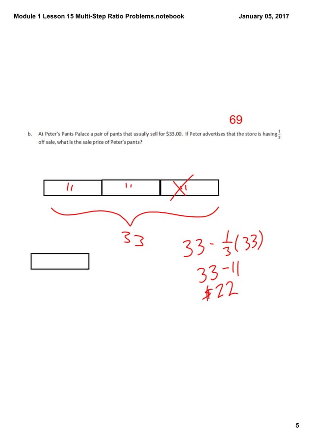 Module 1 lesson 15 multi step ratio problems | PDF | Homework and Study ...