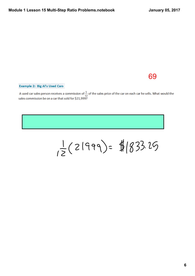 Module 1 lesson 15 multi step ratio problems | PDF | Homework and Study ...