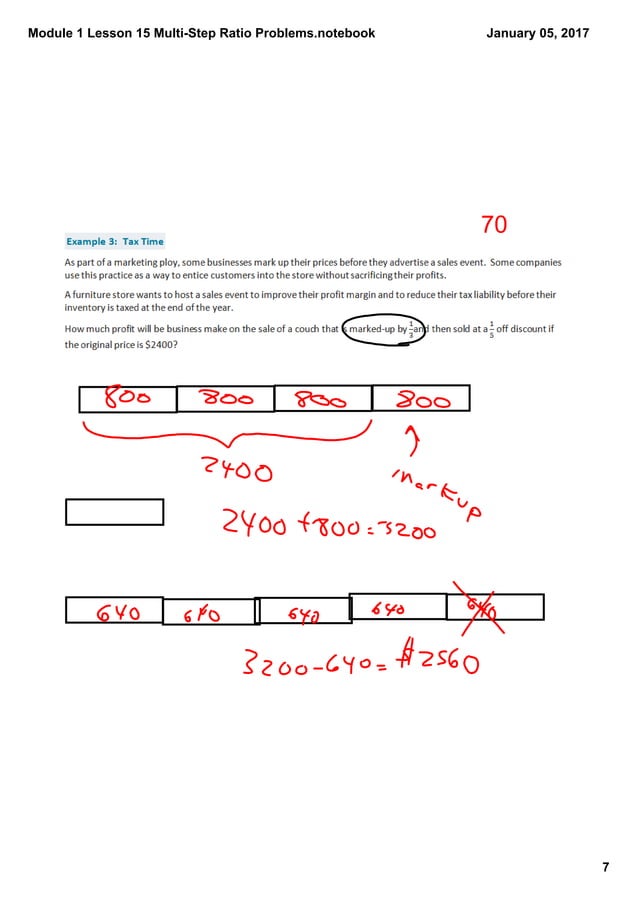 Module 1 lesson 15 multi step ratio problems | PDF | Homework and Study ...