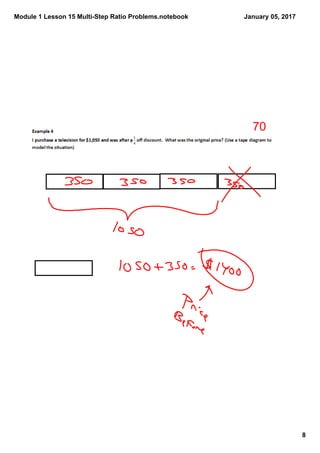 Module 1 lesson 15 multi step ratio problems | PDF | Homework and Study ...