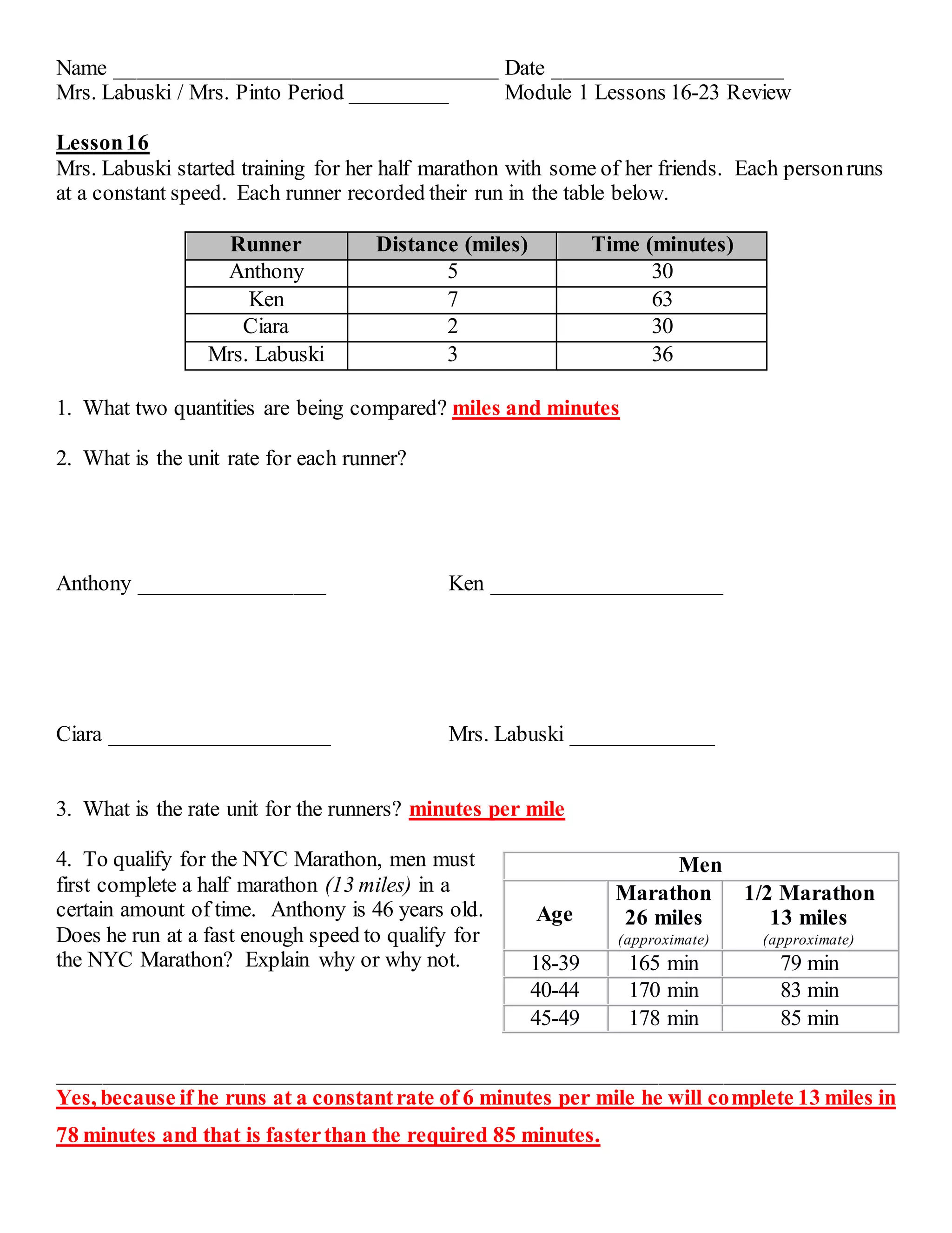 Module 1 lesson 16 23 review | PDF
