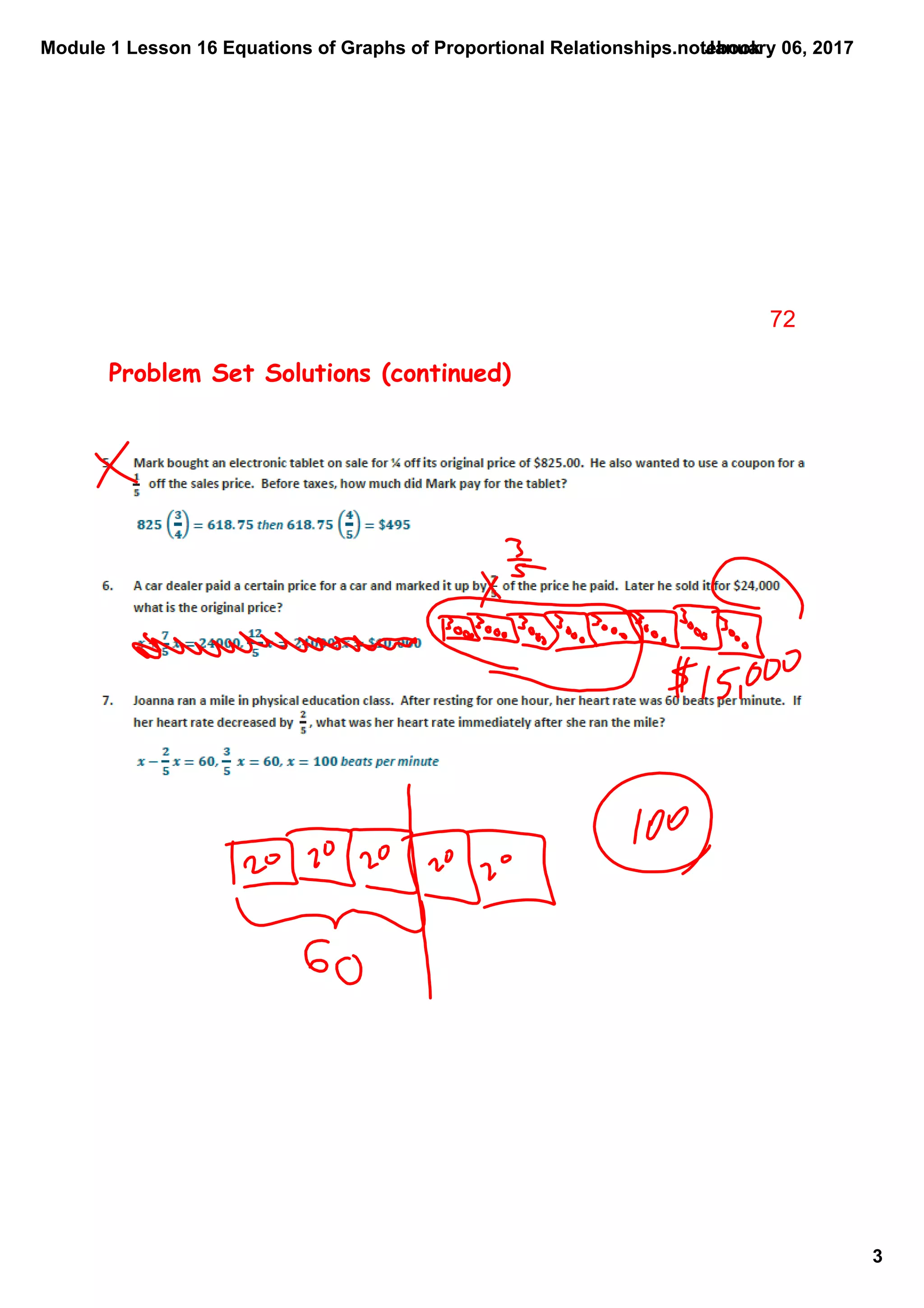 Module 1 lesson 16 equations of graphs of proportional relationships | PDF