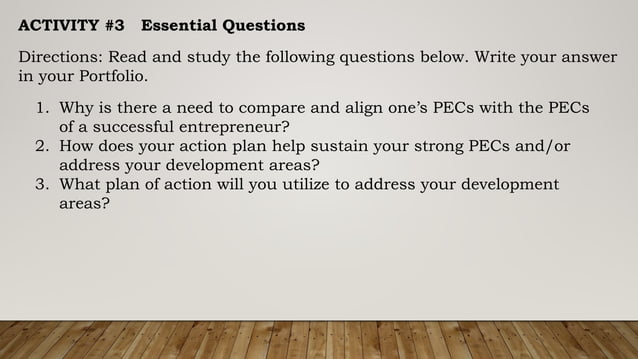 Module 1 Lesson 1 – Assessment of Personal competencies and Skills (PECs).pptx | Startups | Business