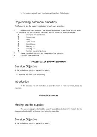 Module 1 lesson 1 housekeeping | DOCX