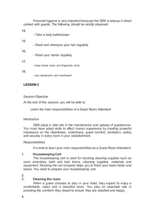 Module 1 lesson 1 housekeeping | DOCX
