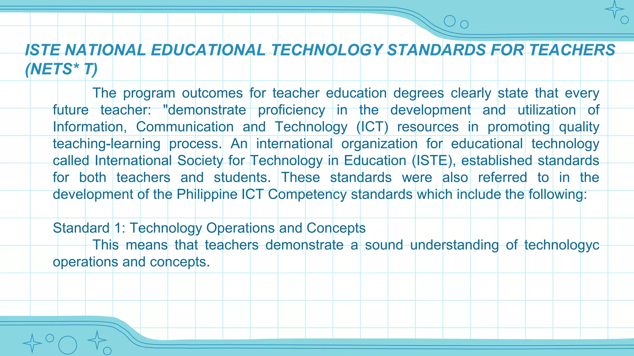 Module 1 Lesson 1 ICT Competency Standards for Philippine Pre-Service ...
