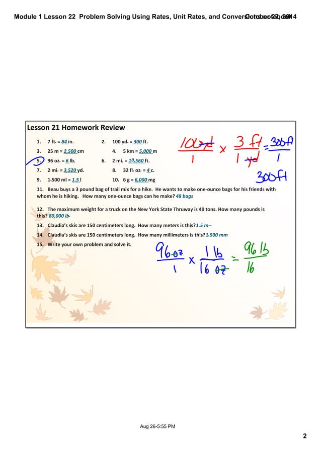 Module 1 lesson 22 | PDF | Homework and Study | Education