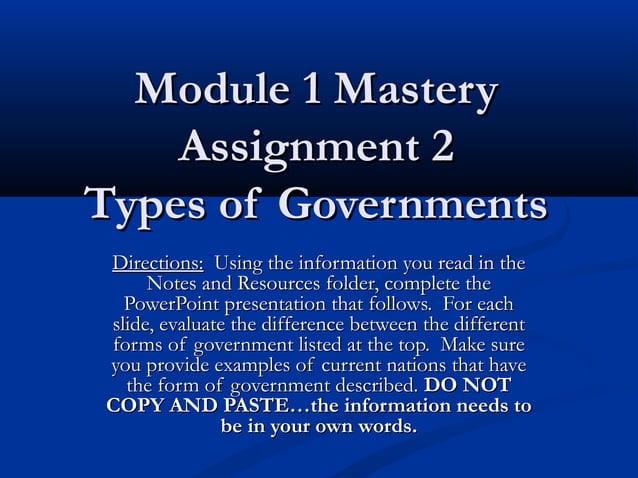 Module1 lesson2 mastery_assignment | PPT