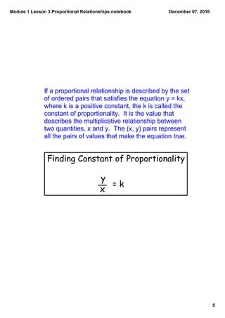 Module 1 lesson 3 proportional relationships | PDF