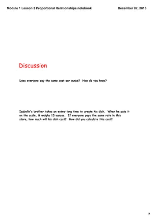 Module 1 lesson 3 proportional relationships | PDF