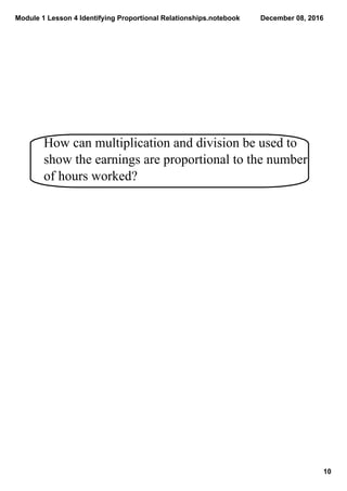 Module 1 lesson 4 identifying proportional relationships | PDF