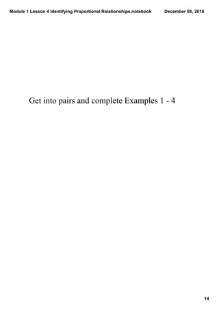 Module 1 lesson 4 identifying proportional relationships | PDF