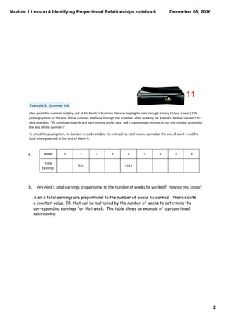 Module 1 lesson 4 identifying proportional relationships | PDF
