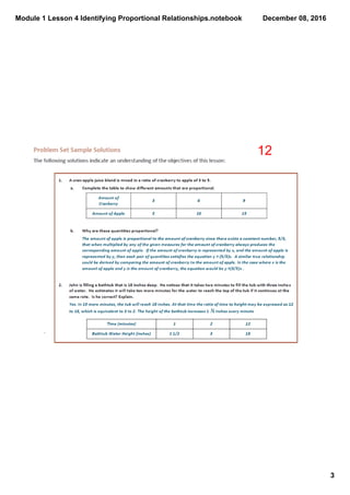 Module 1 lesson 4 identifying proportional relationships | PDF