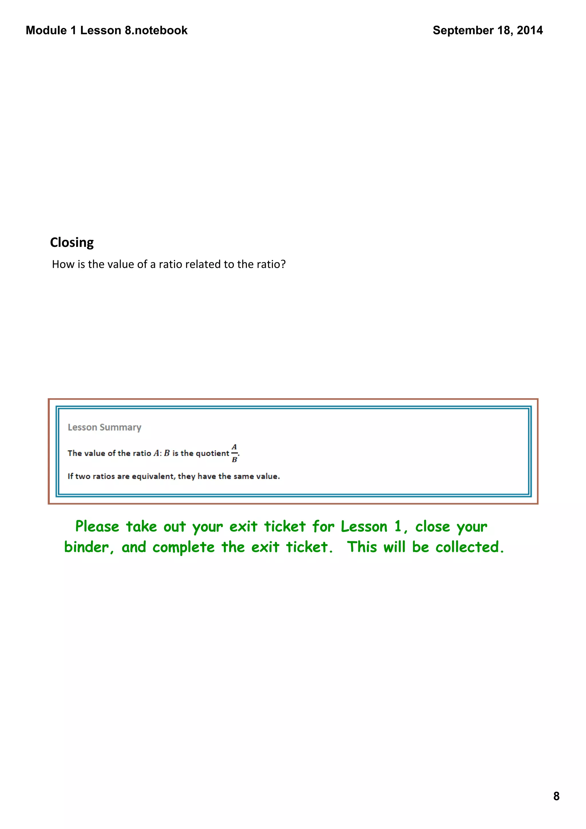 Module 1 lesson 8 | PDF