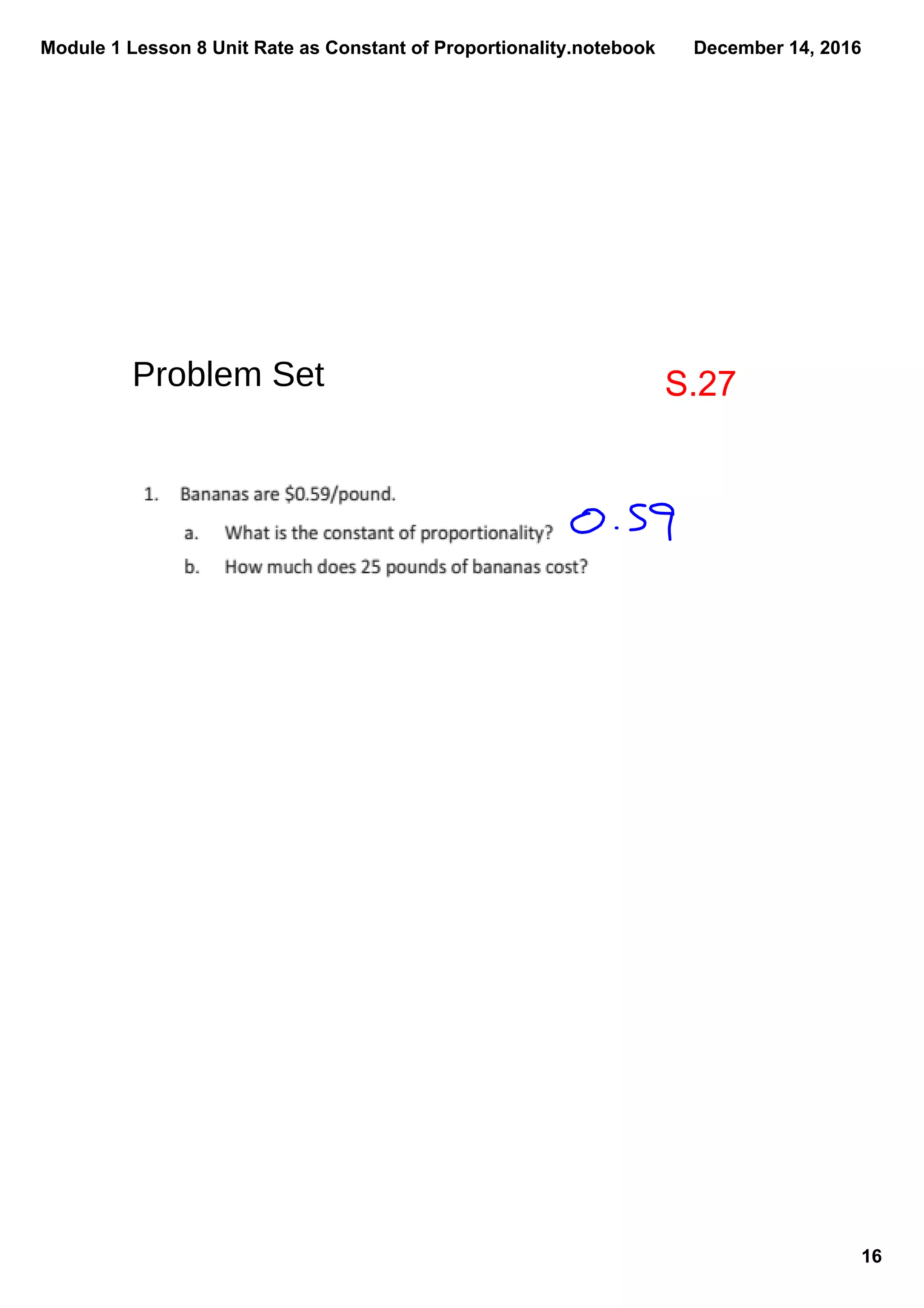 Module 1 lesson 8 unit rate as constant of proportionality | PDF