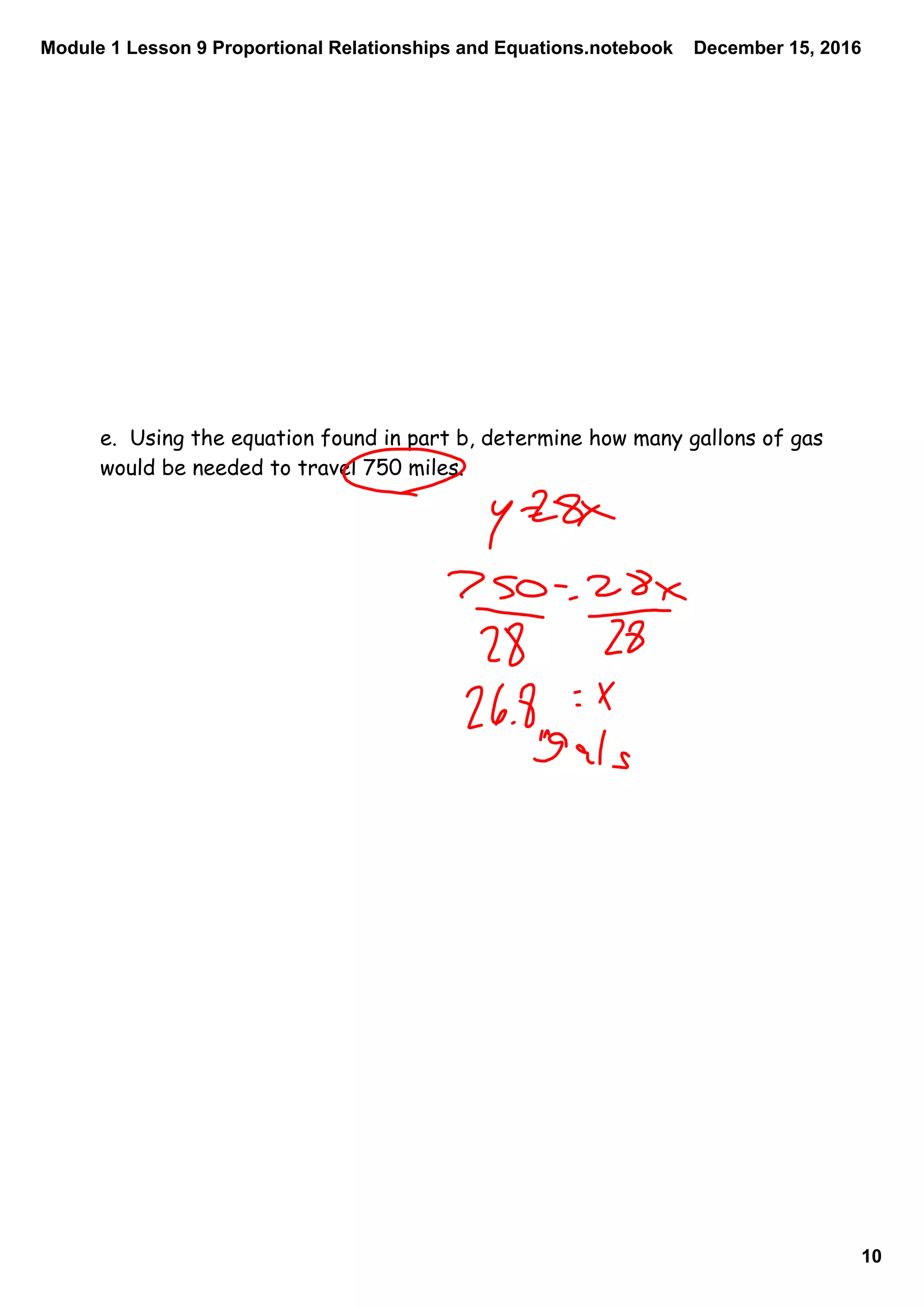 Module 1 lesson 9 proportional relationships and equations | PDF
