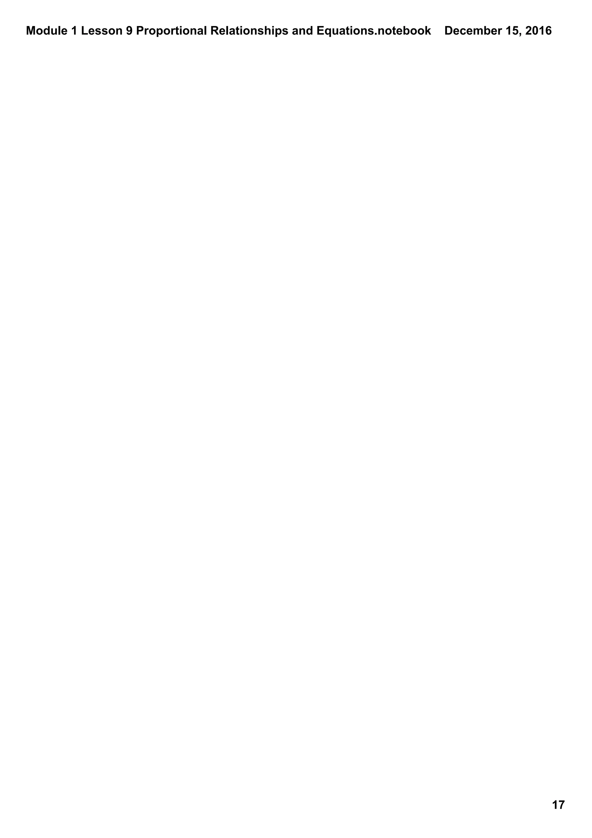 Module 1 lesson 9 proportional relationships and equations | PDF