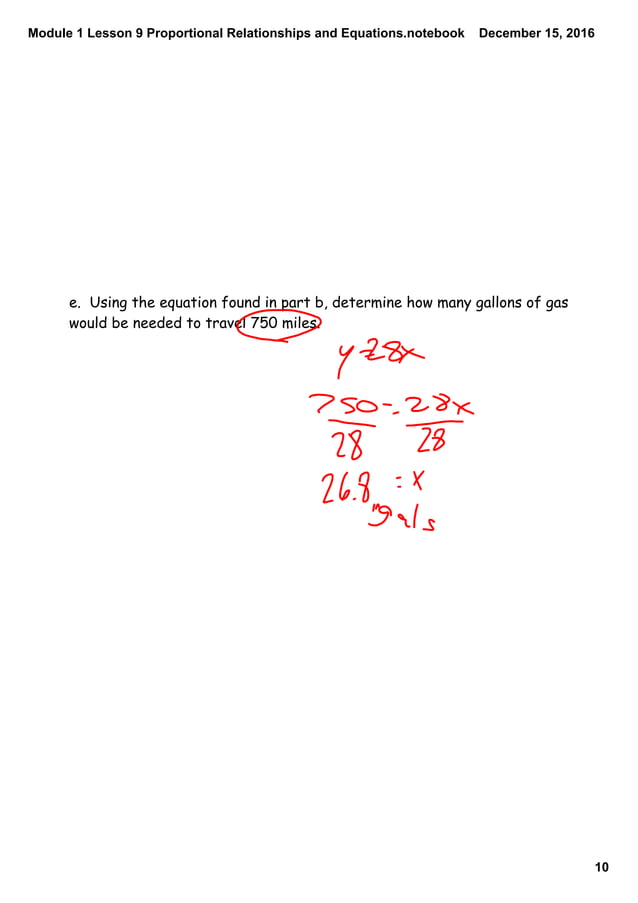 Module 1 lesson 9 proportional relationships and equations | PDF