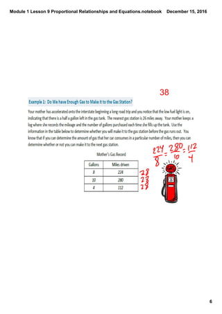 Module 1 lesson 9 proportional relationships and equations | PDF