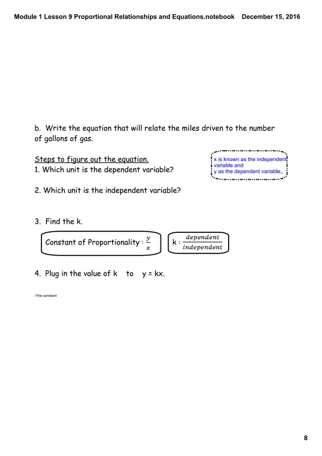 Module 1 lesson 9 proportional relationships and equations | PDF