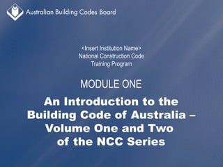 Module 1 - Introduction to the BCA | PPT