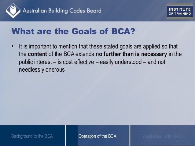 Module 1 - Introduction to the BCA