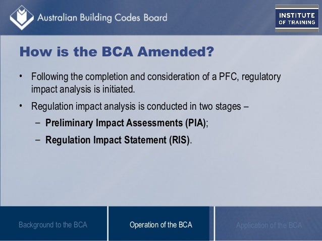 Module 1 - Introduction to the BCA