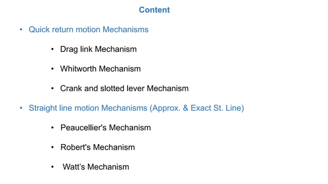 Module 1 mechanisms | PPTX