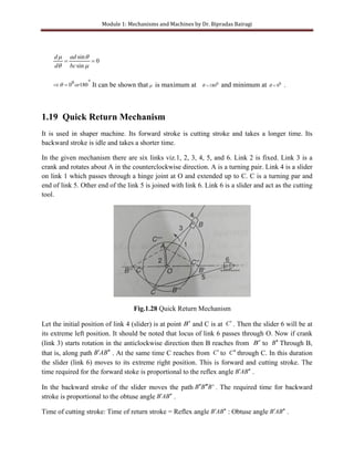 Module 1 mechanisms and machines | PDF