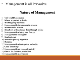 introduction to management in principles of management | PPTX