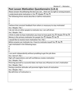 Module 1 motivation | PDF