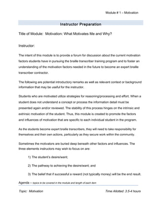 Module 1 motivation | PDF