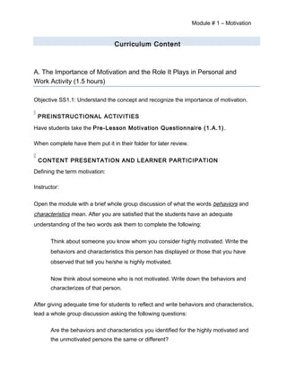 Module 1 motivation | PDF