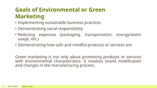 Environmental Marketing Module 1 - Green Marketing | PPTX