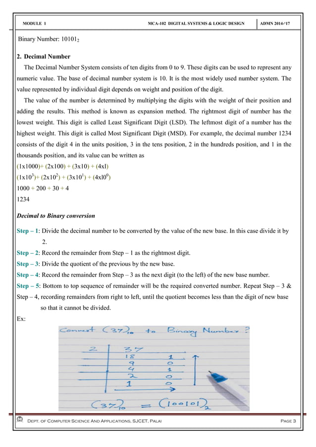 Module 1 number systems and code1 | PDF | Technology & Computing
